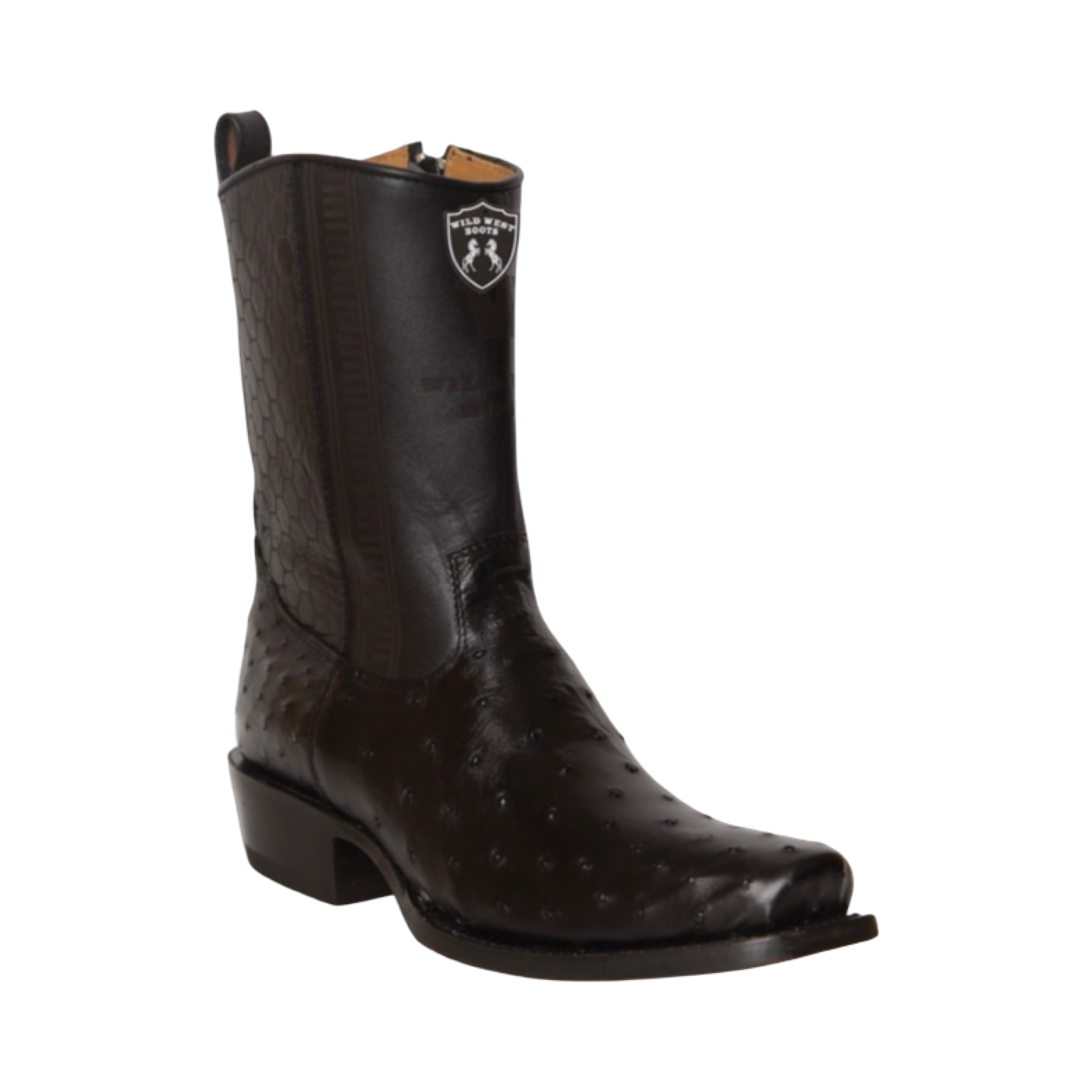 Botas de Avestruz Negras – Horma Dubai Wild West Boots – El Charro Famoso