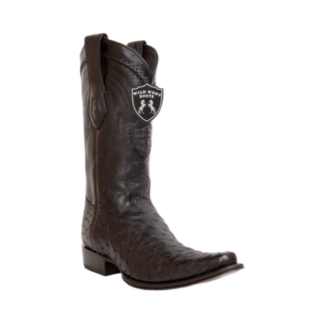 Botas de Avestruz Negras Mate – Horma 7X Wild West – El Charro Famoso
